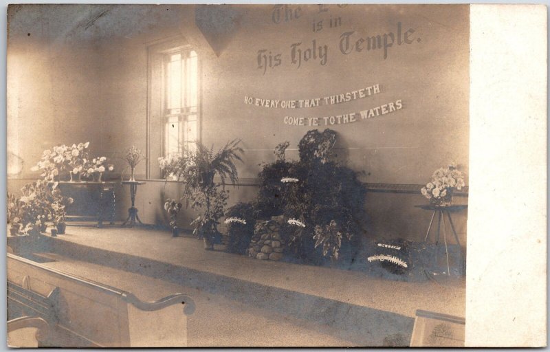 Holy Temple Interior View Religious Structure RPPC Real Photo Postcard ...