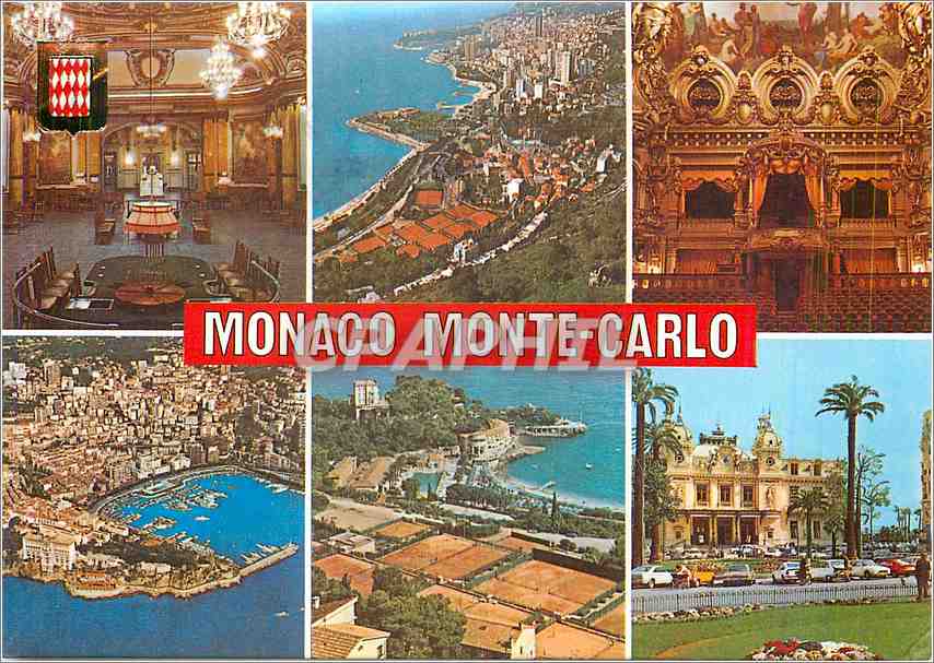 Modern Postcard Monaco Monte Carlo various Views of the Principality of ...