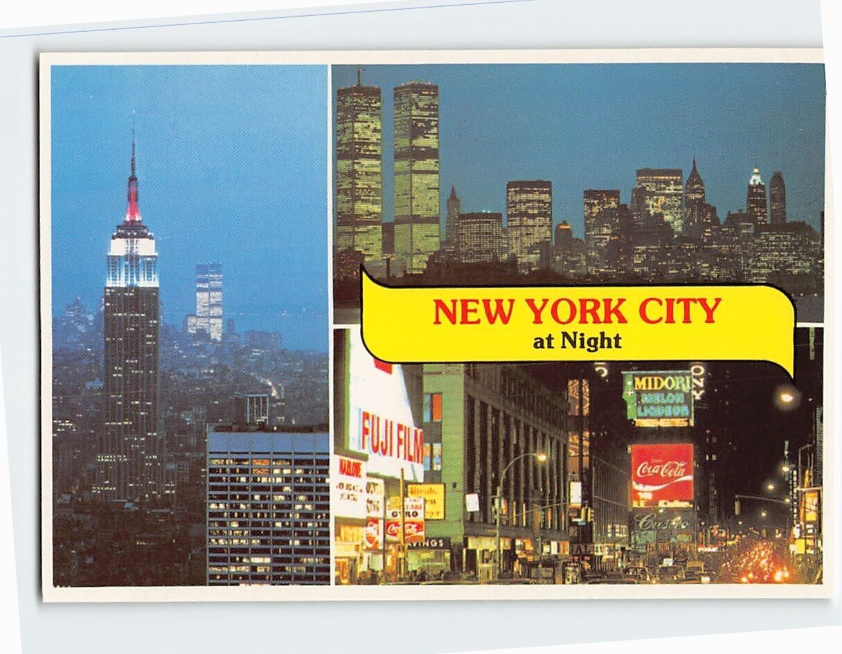 Postcard New York City at Night, New York City, New York | United ...