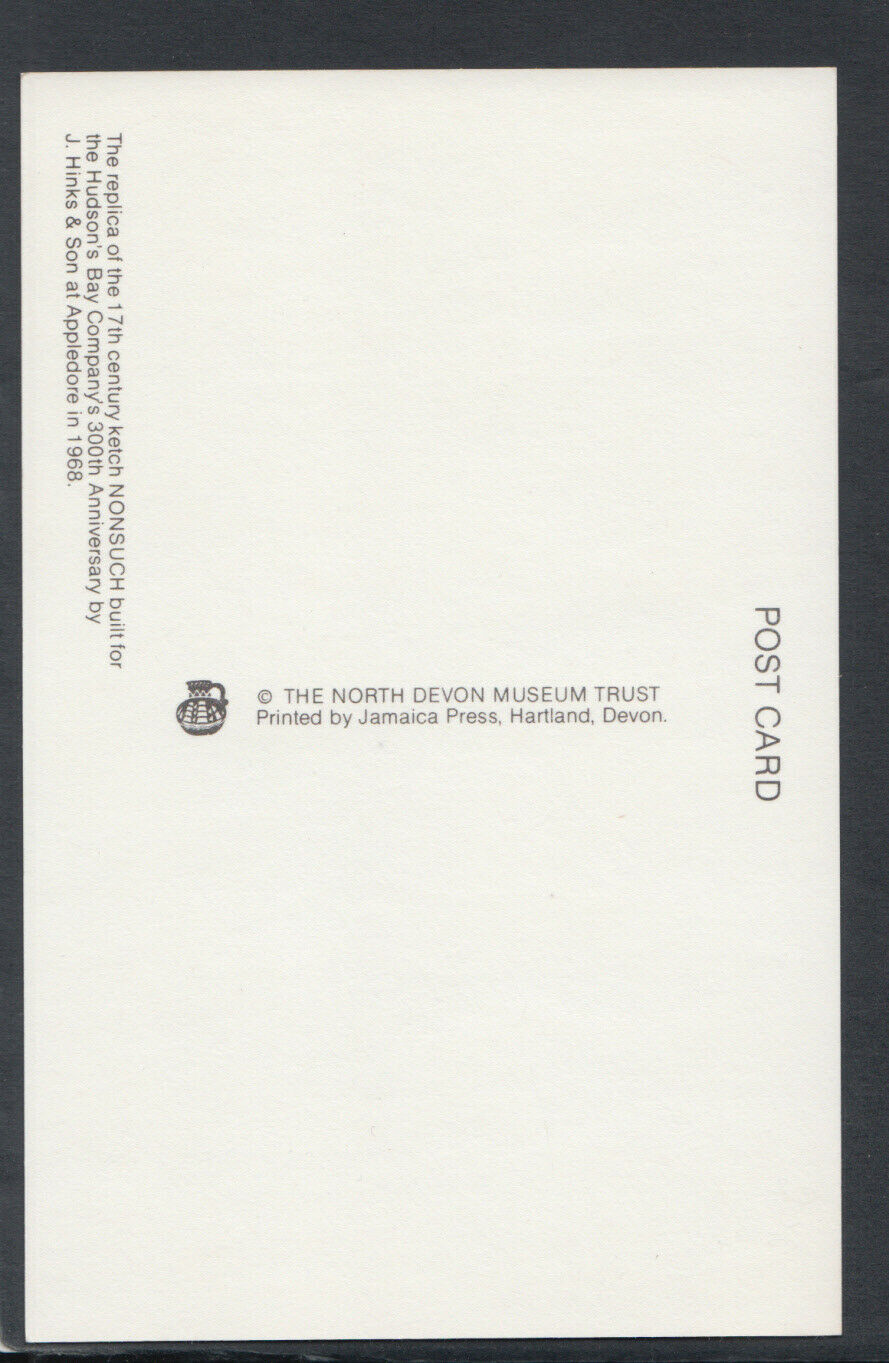 Sailing Postcard - Replica of 17th Century Ketch Nonsuch at Appledore ...