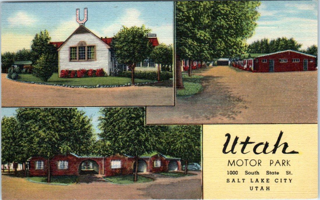 SALT LAKE CITY, Utah UT Roadside UTAH MOTOR COURT c1940s Linen Postcard ...