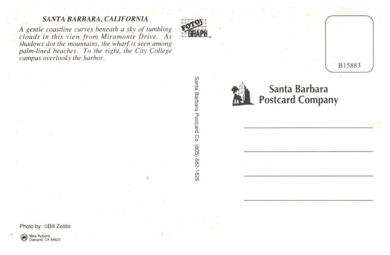 Santa Barbara California Ca Coastal City Beaches UNP Aerial View Chrome ...