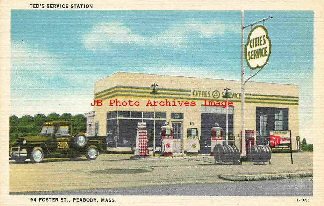 MA, Peabody, Massachusetts, Cities Service Gas Station, Thwing No E ...