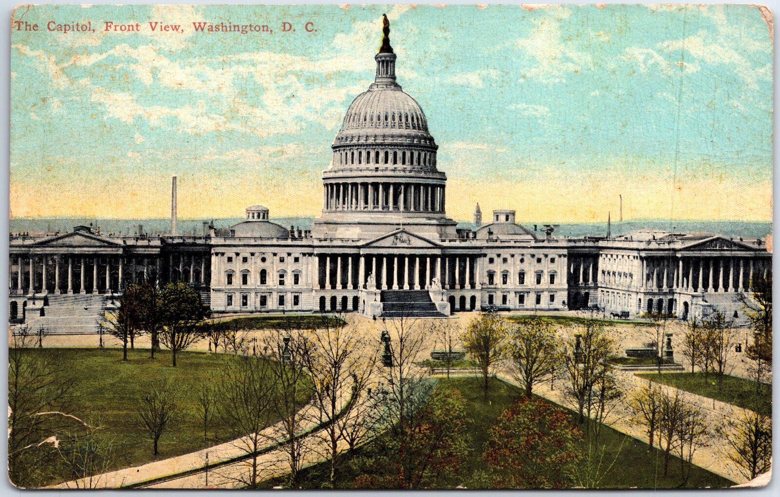 Vintage Postcard Front View of the United States Capitol Washington DC ...