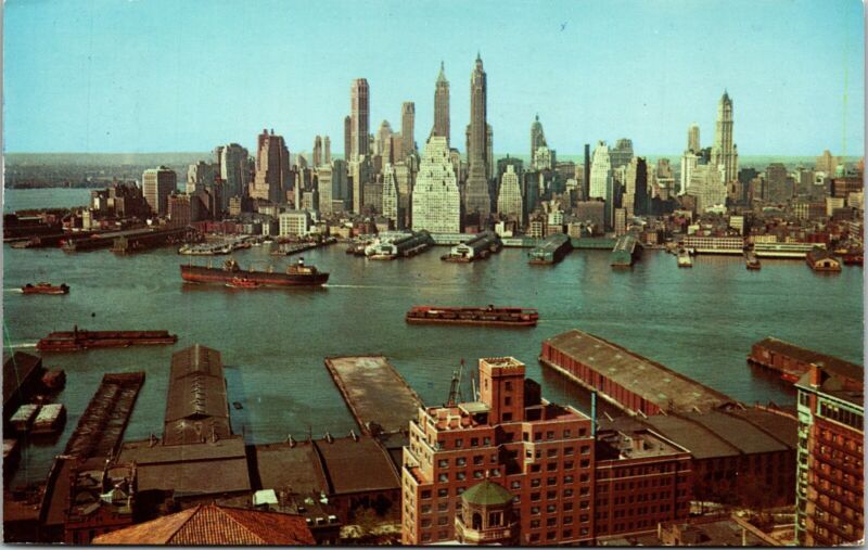View Lower Manhattan New York City Wob Note Pm 2C Red Aerial View ...