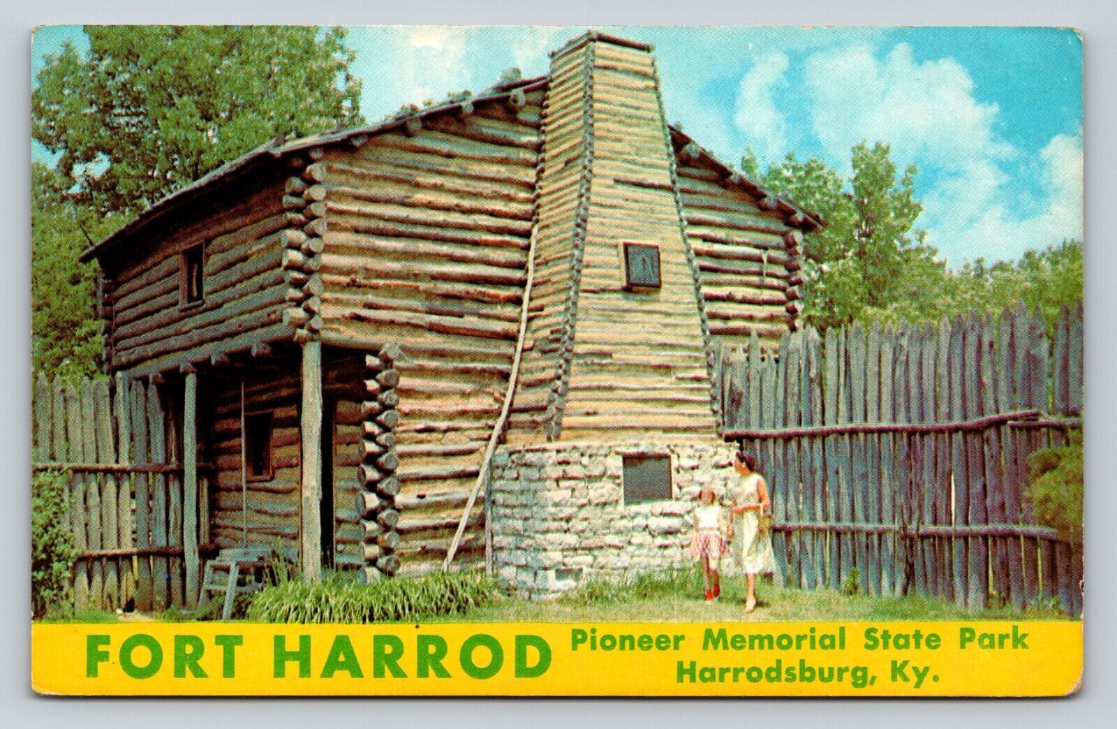 Fort Harrod Pioneer Memorial State Park in Kentucky Vintage Postcard ...