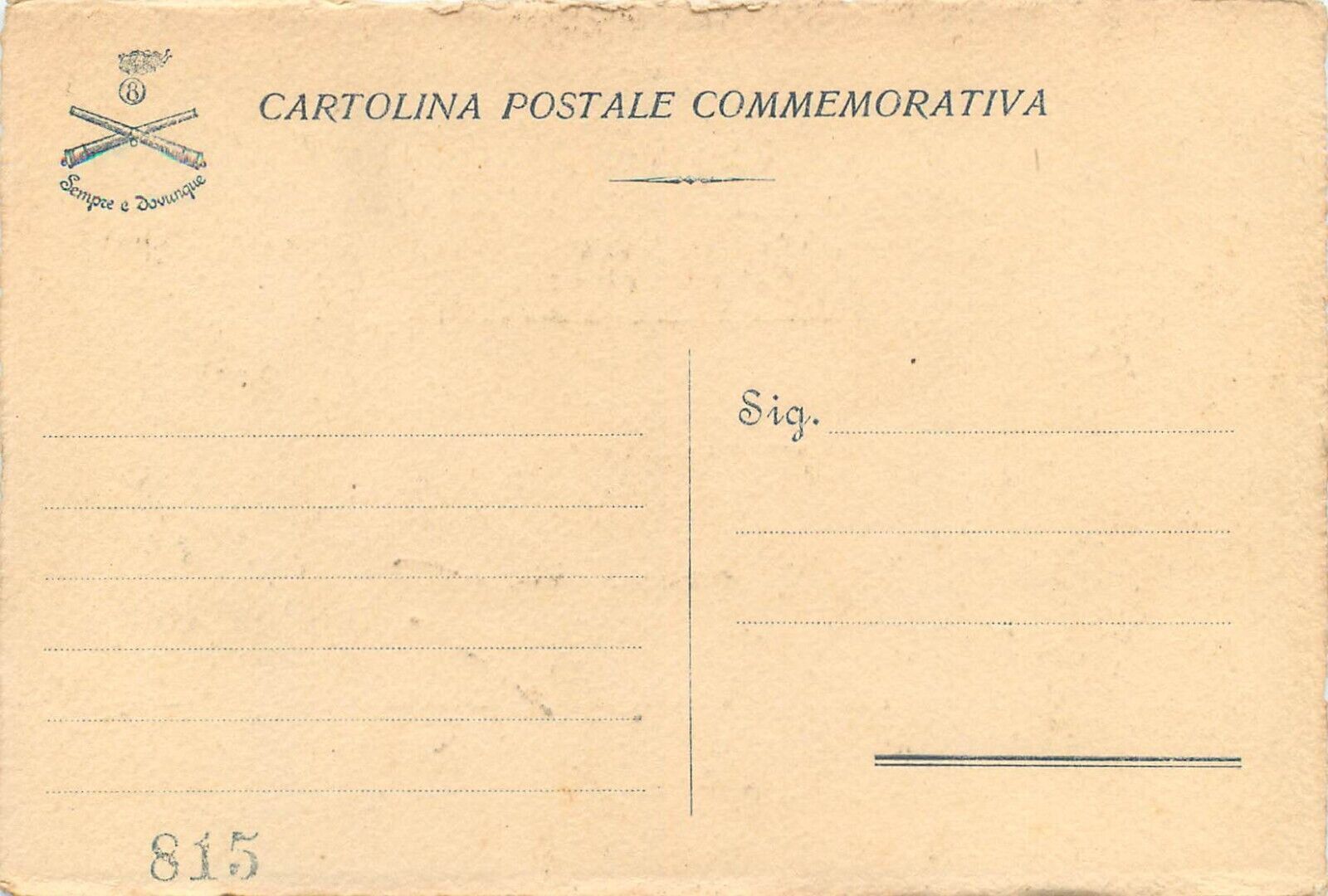 Italian army commemorative postcard 1910 regimental genuine colonel ...