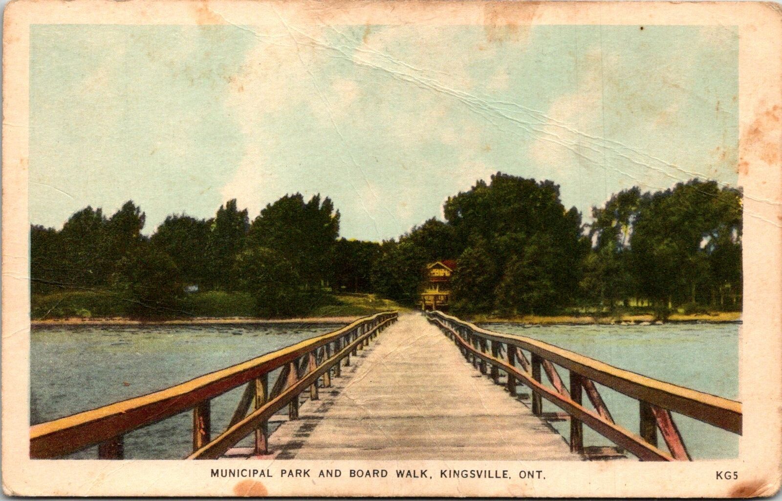 Vintage Postcard Municipal Park and Board Walk Kingsville Ontario ...