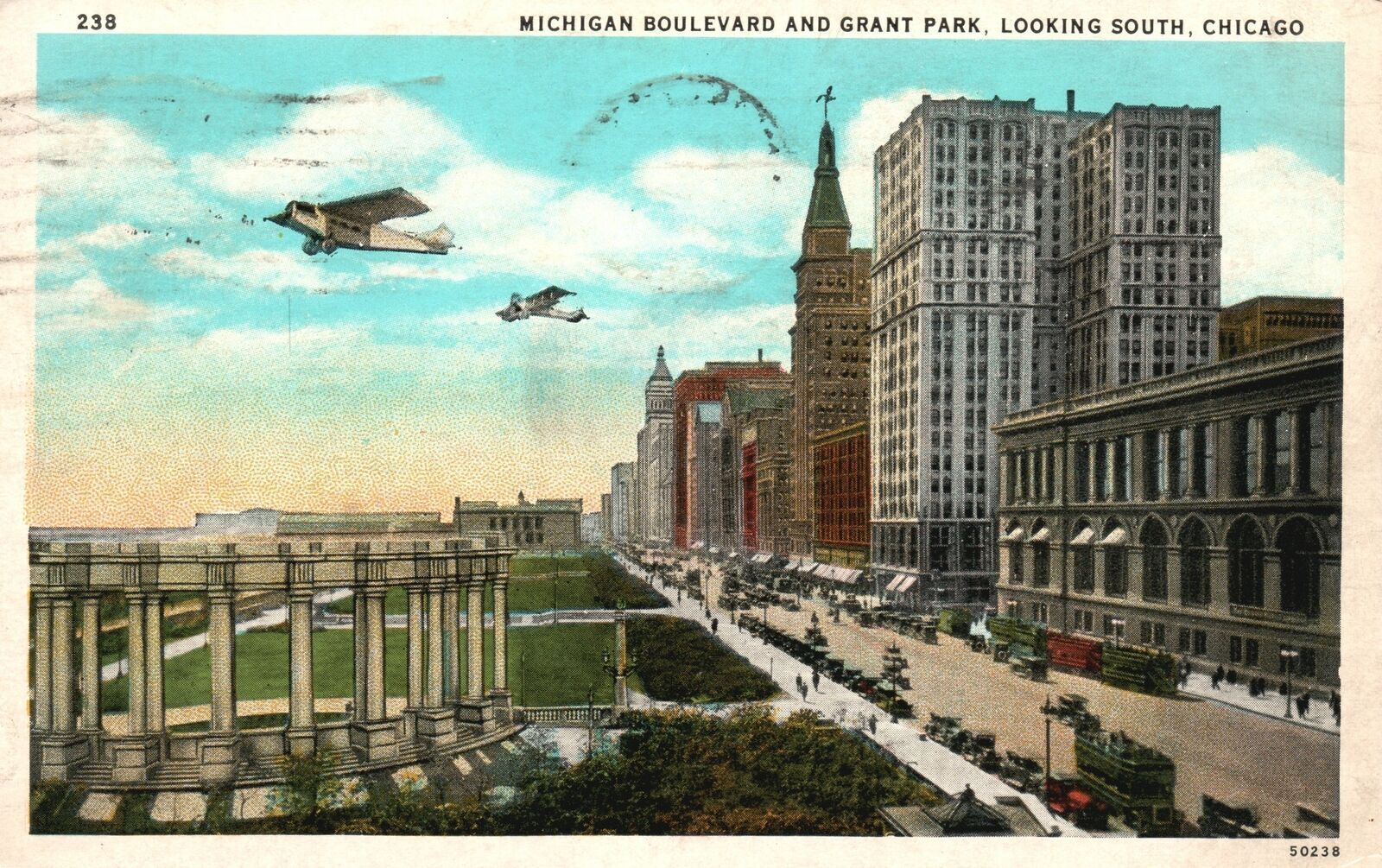 Vintage Postcard 1929 Michigan Boulevard Grant Park South Chicago ...