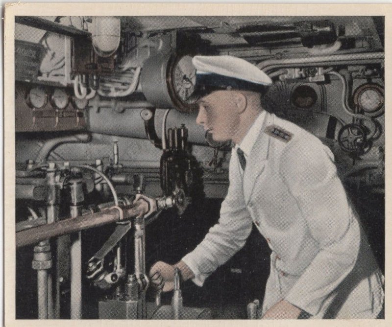 German Sailor In Combat Ships Control Room 1930s Cigarette Card ...
