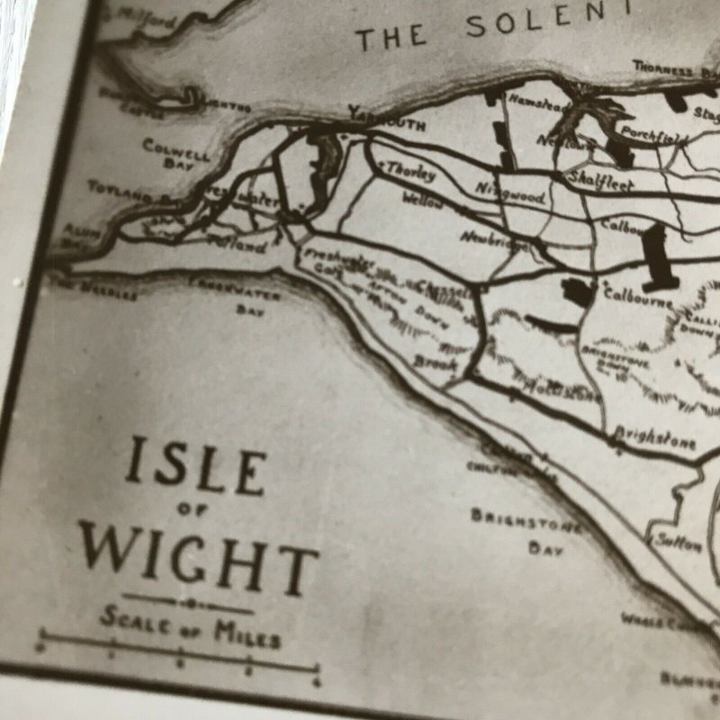 Isle Of Wight Memorabilia Vintage Postcard Map Of The Island The Solent ...