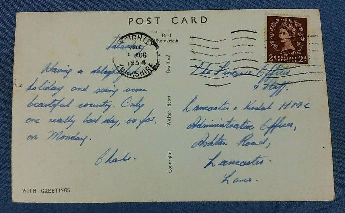 Vintage RP Postcard Fountains Abbey From The South East Walter Scott ...