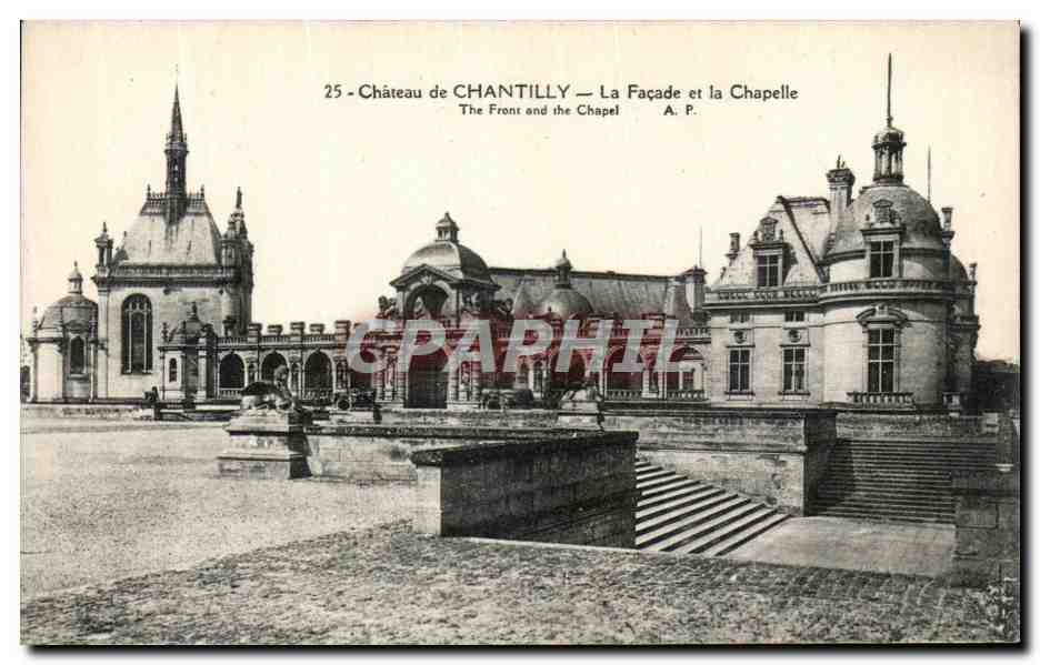 Old Postcard Chateau De Chantilly The Facade and Chapel | Europe ...