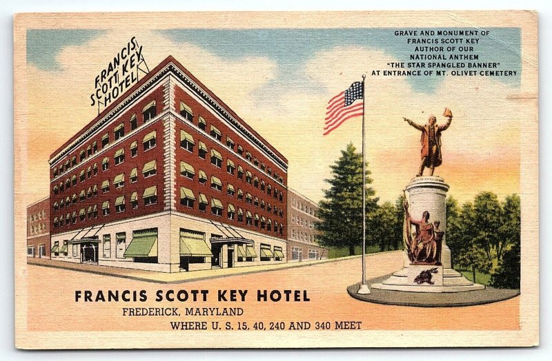 1930s Frederick MD Francis Scott KEY Hotel Star Spangled Banner ...