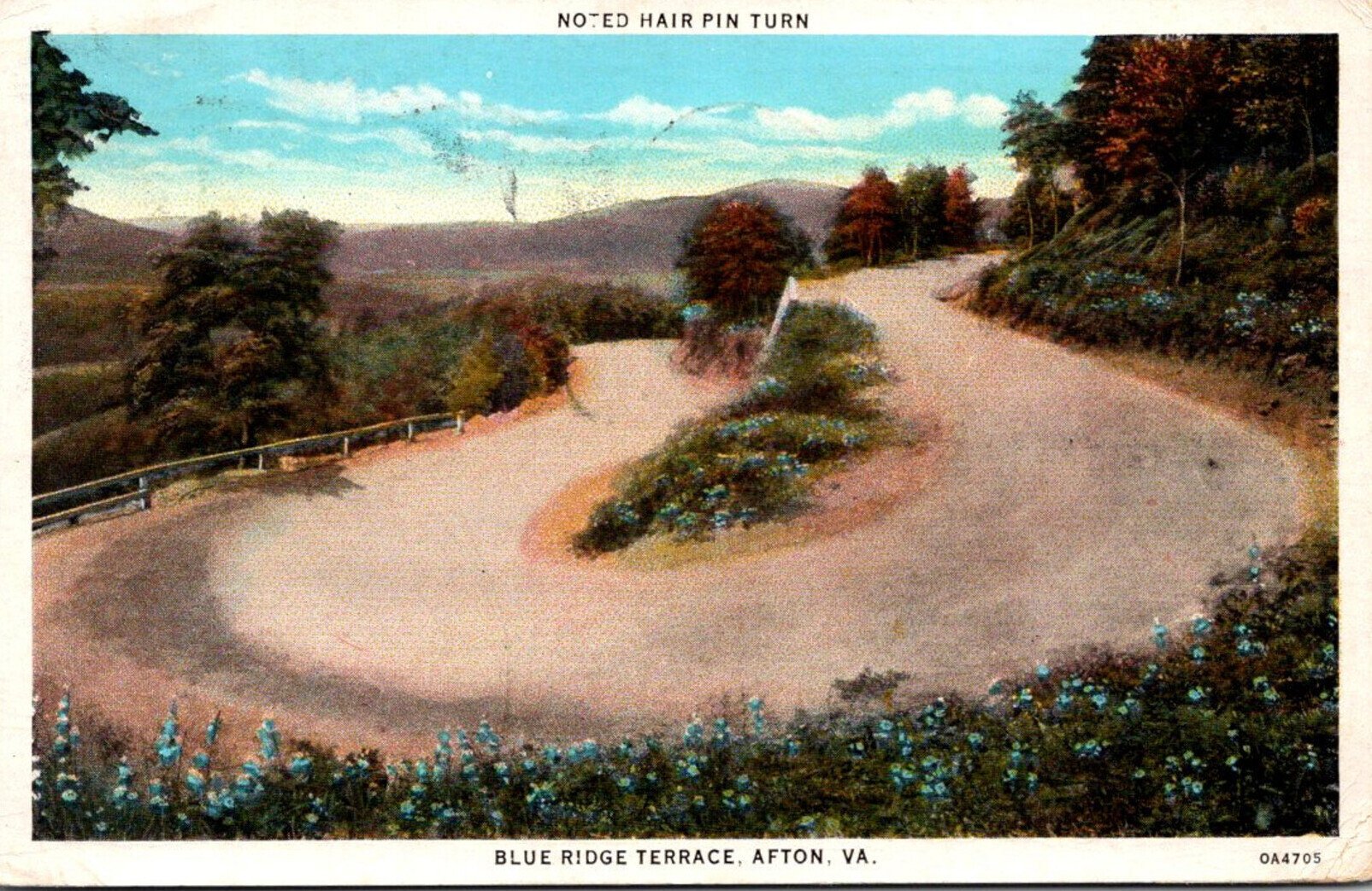 Virginia Afton Blue Ridge Terrace Hair Pin Turn 1933 Curteich | United ...