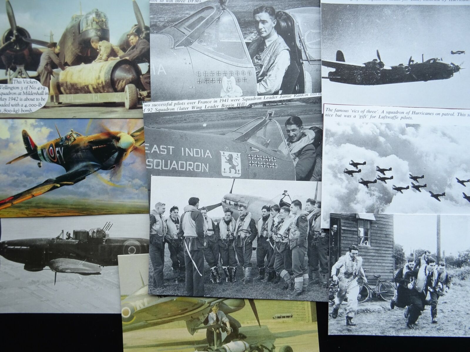 WW2 ALLIED FORCES RAF Lot 2 - SPITFIRE SCRAMBLE Interesting x 10 REPRO ...