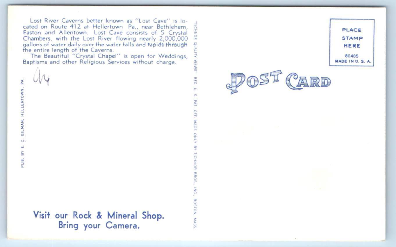 HELLERTOWN, PA ~ Comic Advertising LOST RIVER CANYON Cave Caveman 1940s ...