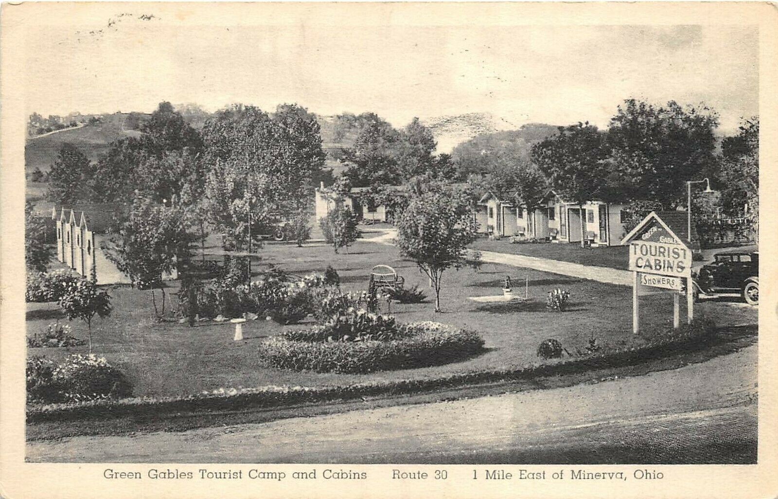 Minerva Ohio 1940 Postcard Green Gables Tourist Camp And Cabins ...