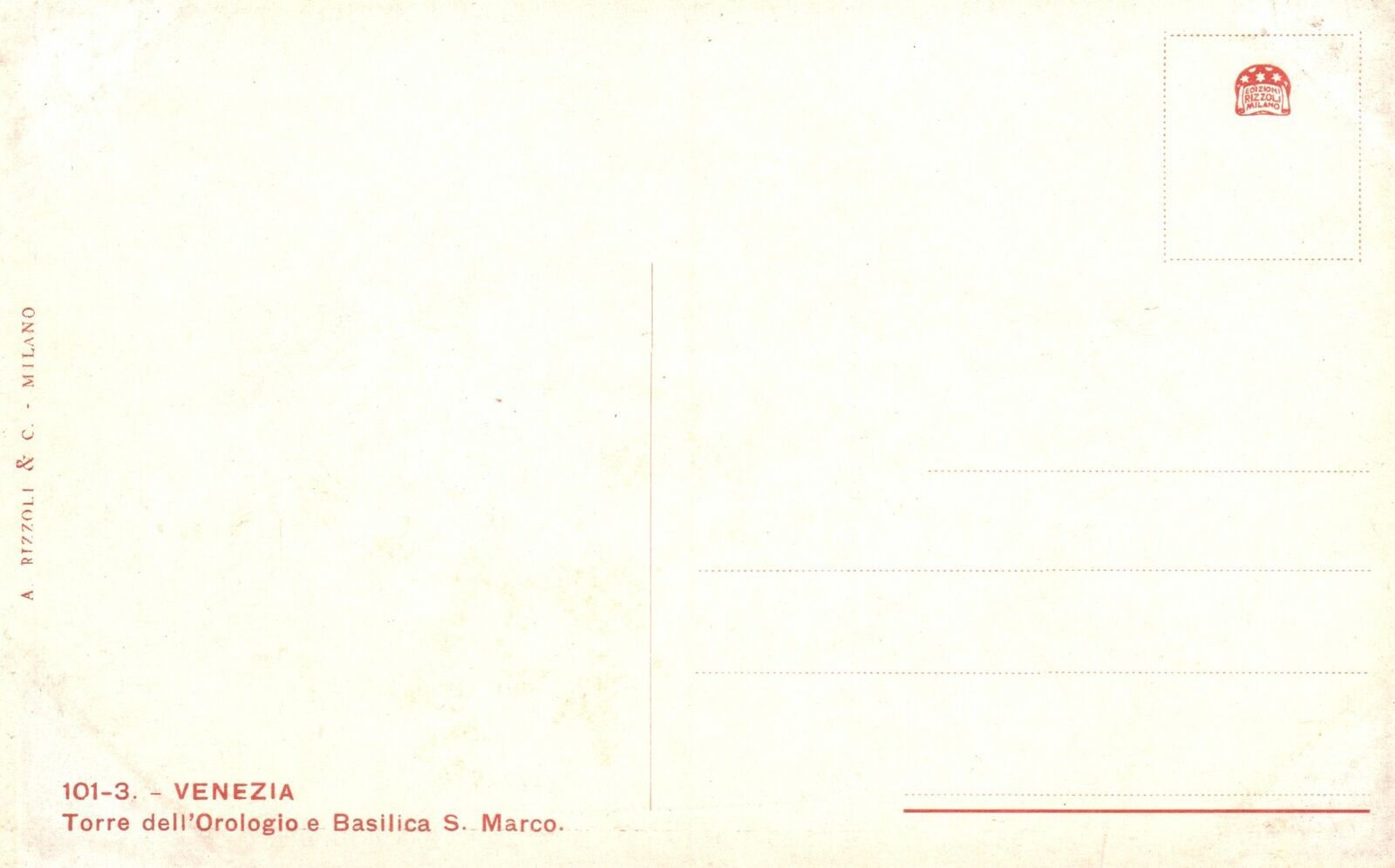 Vintage Postcard 1910's Torre Dell'Orolgio e Basilica S. Marco Venice ...