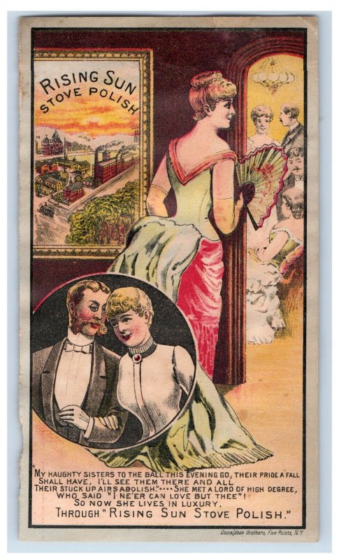 1880s Rising Sun Stove Polish Lovely Couple Ball P159 | Ephemera ...