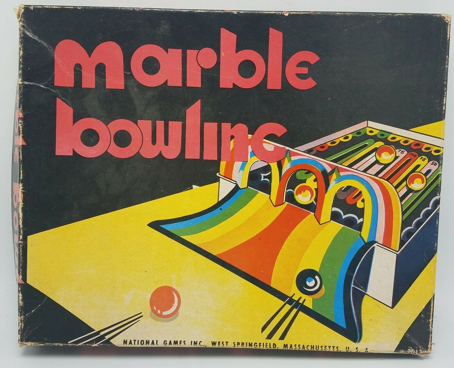 RARE Vintage National Games Marble Bowling Made in USA Cardboard Die ...