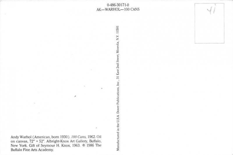 100 Cans 1962, By Andy Warhol | Topics - Fine Arts - Paintings ...