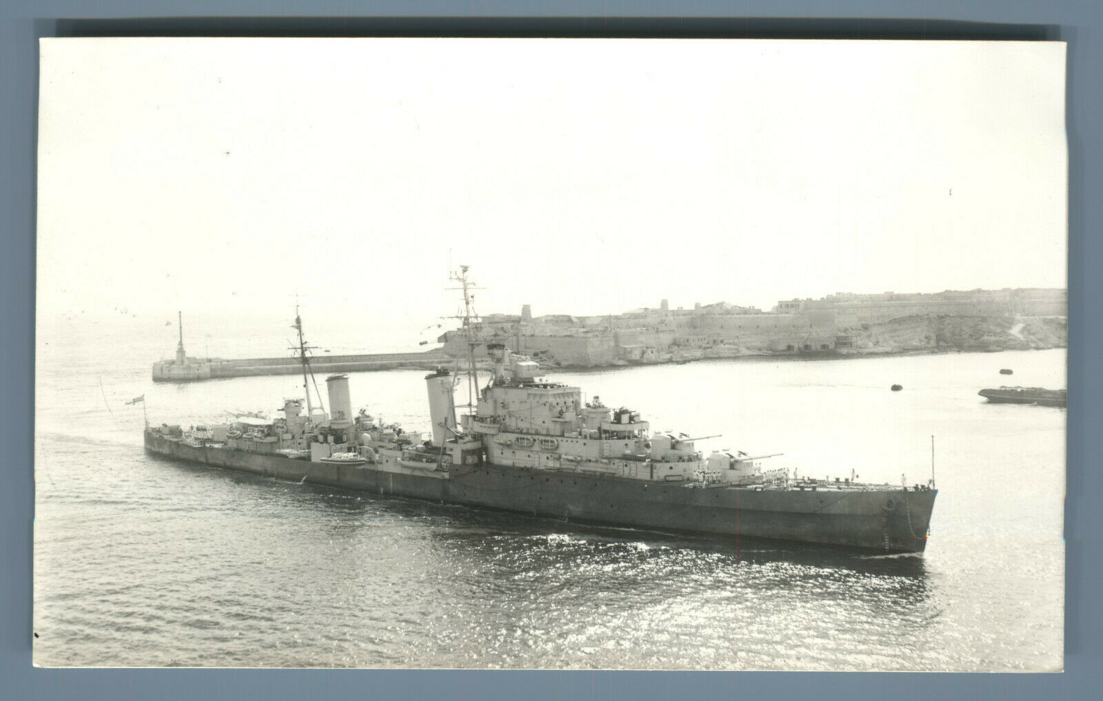 HMS Argonaut Dido Class Cruiser Royal Navy Original Real Photo Malta ...
