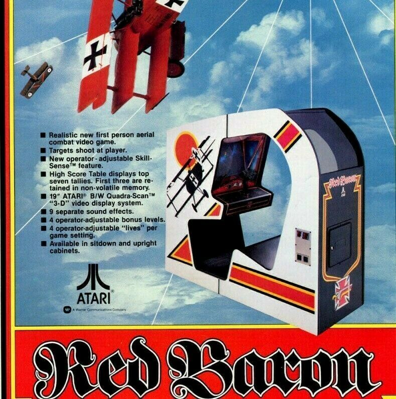 Atari Red Baron Arcade FLYER 1981 Original NOS Video Game Art Print ...