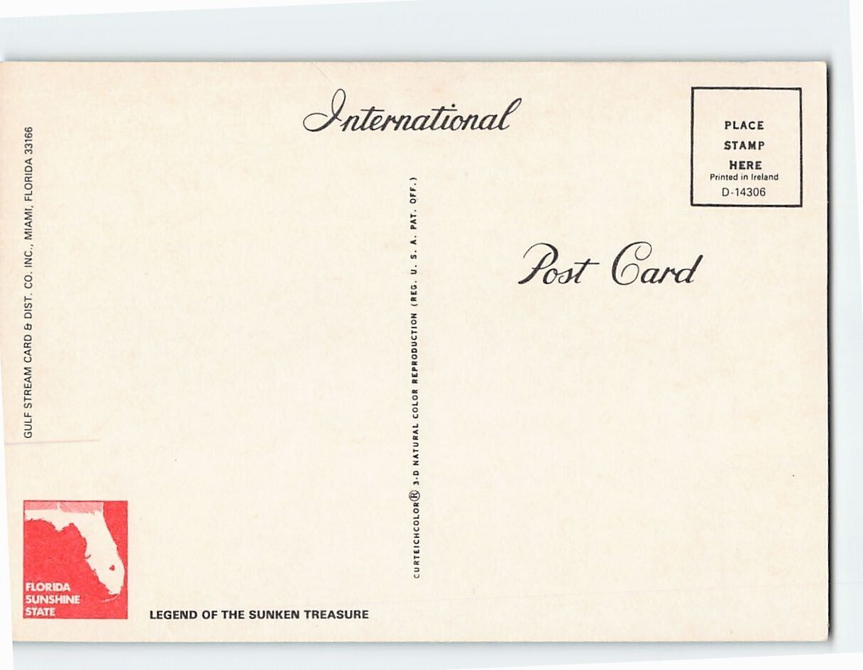 Postcard Treasure Map of the Florida Keys, Florida | United States ...