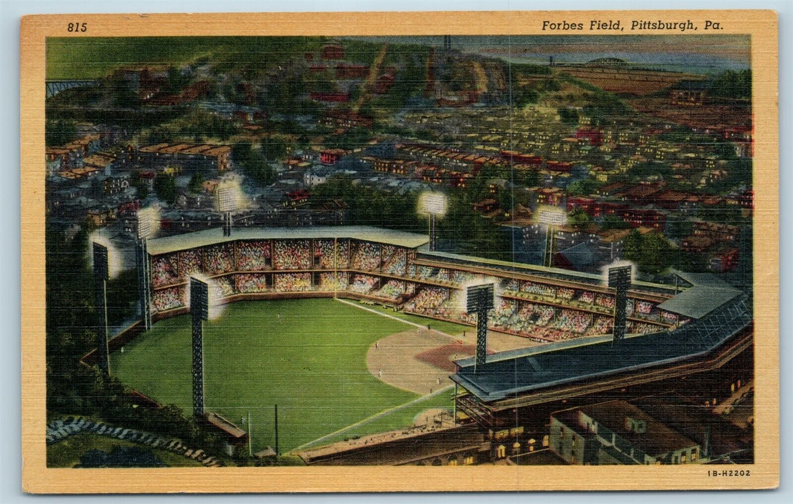Postcard PA Pittsburgh Forbes Field Baseball Stadium Park Night Game ...