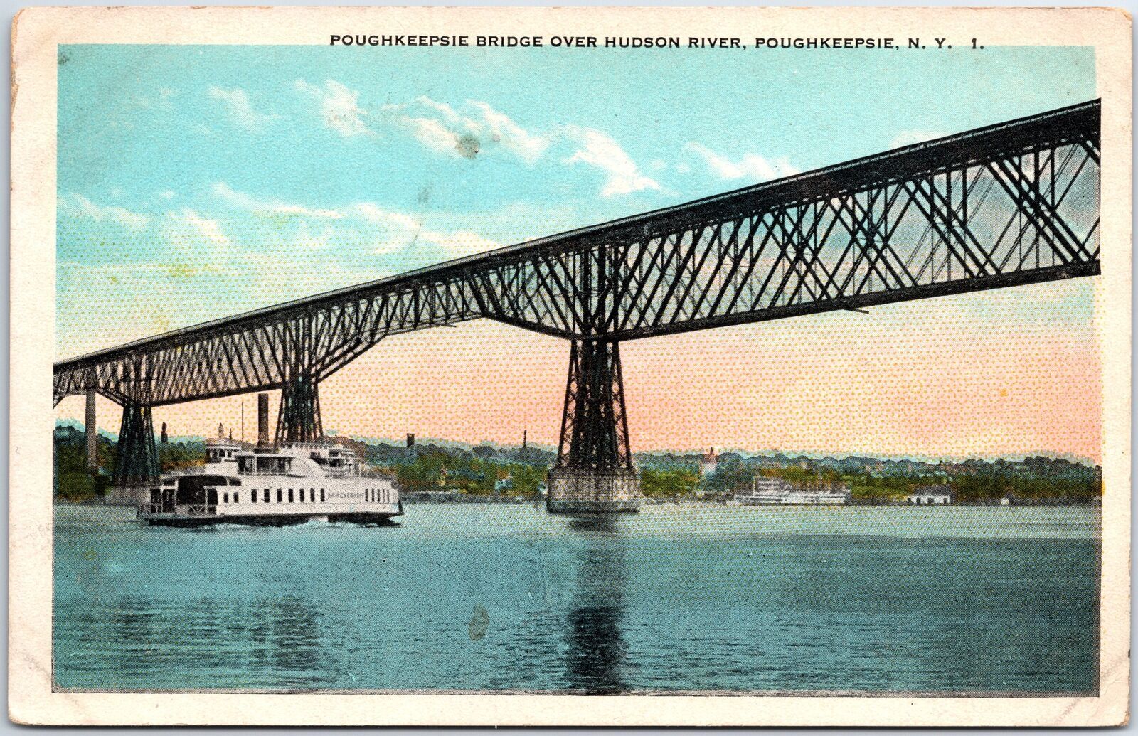 Vintage Postcard the Poughkeepsie Bridge on the Hudson River New York C ...