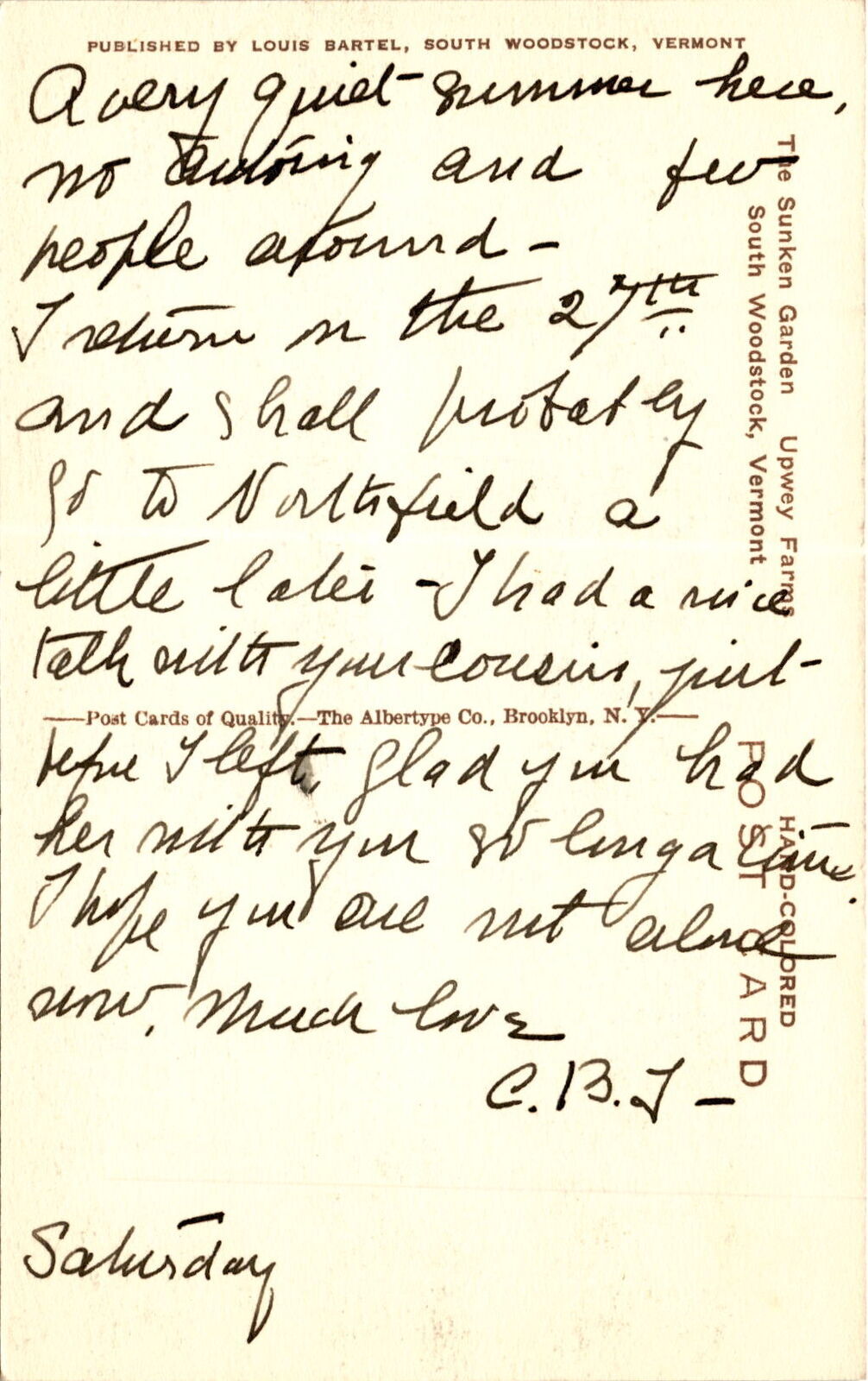 Louis Bartel, South Woodstock, Vermont, Sunken Garden, Upwey Farms ...