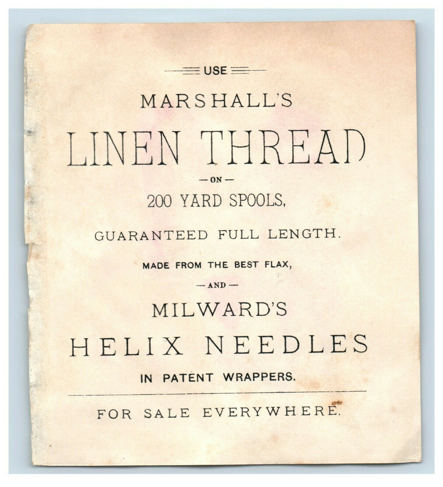 Clark ONT Thread Marshall's Linen Thread Milwards Helix Needles ...