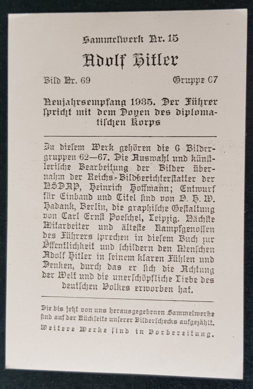 Third 3rd Reich Original Small Format Collector Photo Card - Adolf ...