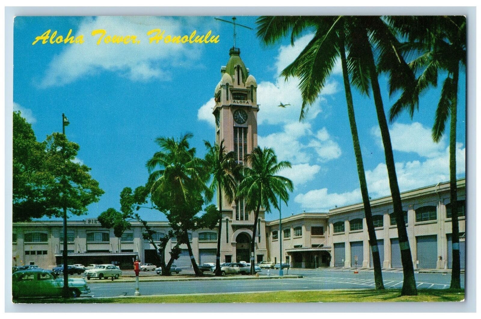 Honolulu Hawaii Postcard Aloha Tower Greets Incoming Traveler c1960's ...