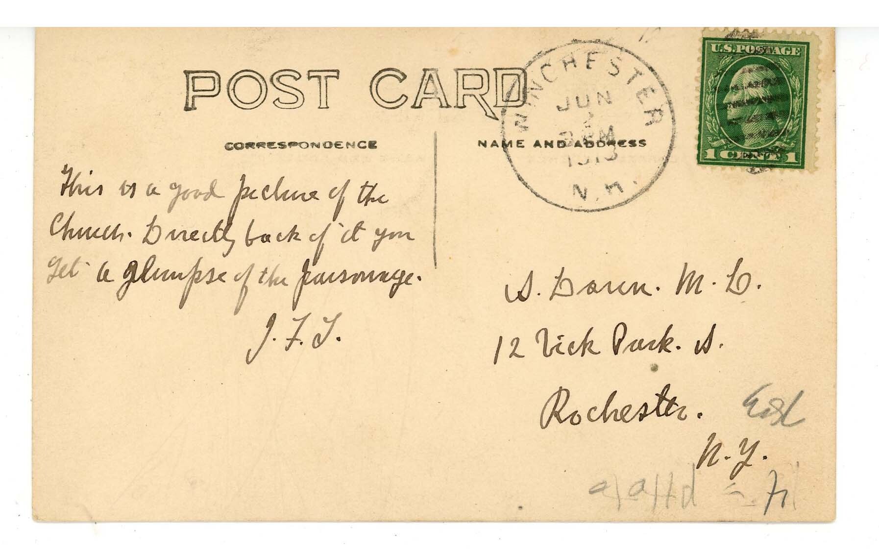 NH - Winchester. Winchester Memorial Church RPPC | United States - New ...