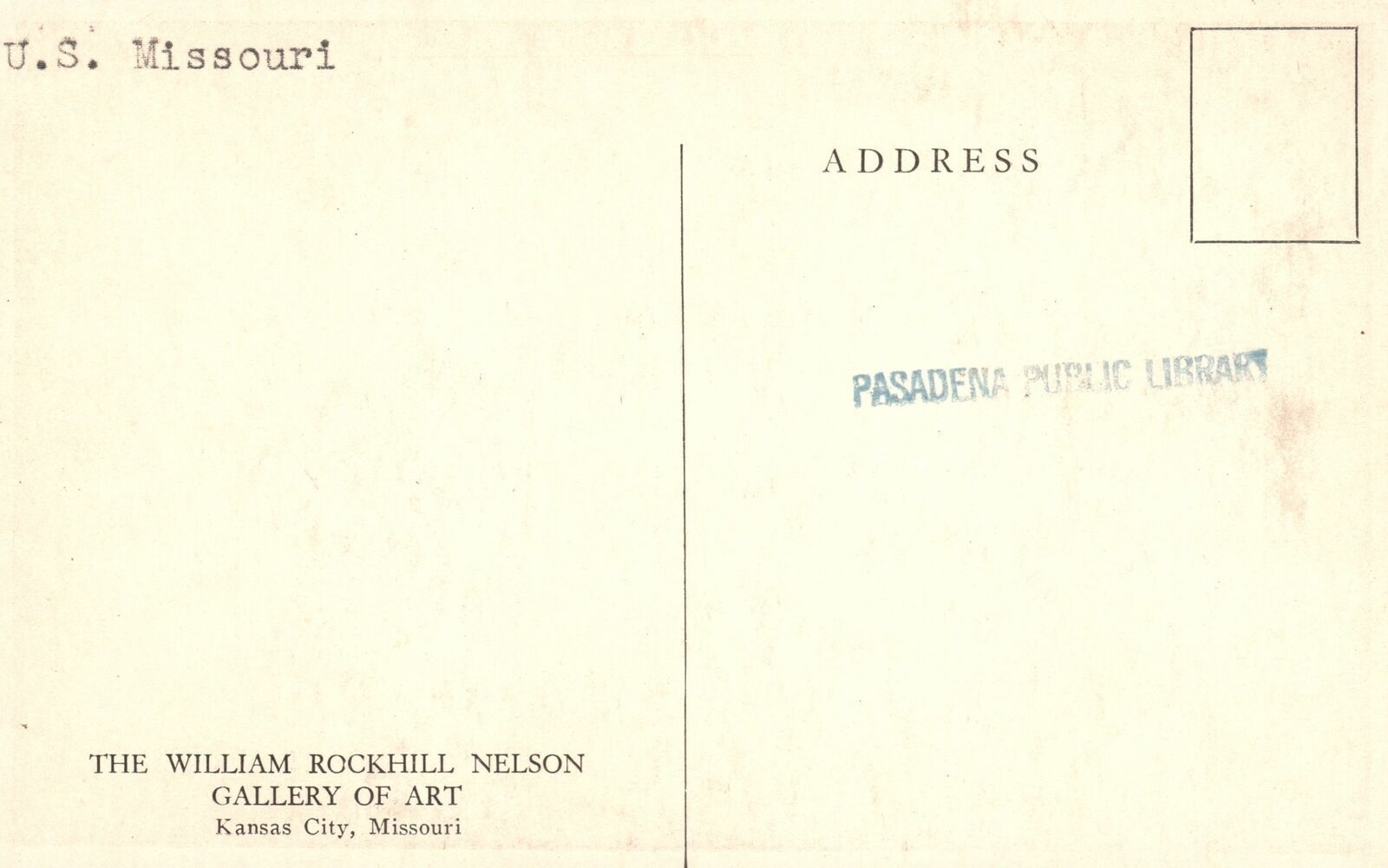 Vintage Postcard William Rockhill Nelson Gallery Of Art Kansas City ...