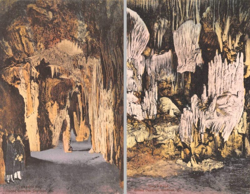 2~Handcolored Postcards Grottoes, VA Virginia GRAND CAVERNS Cave ...