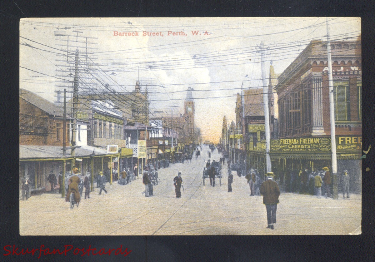 Perth Western Australia Downtown Street Scene Drug Store Vintage ...