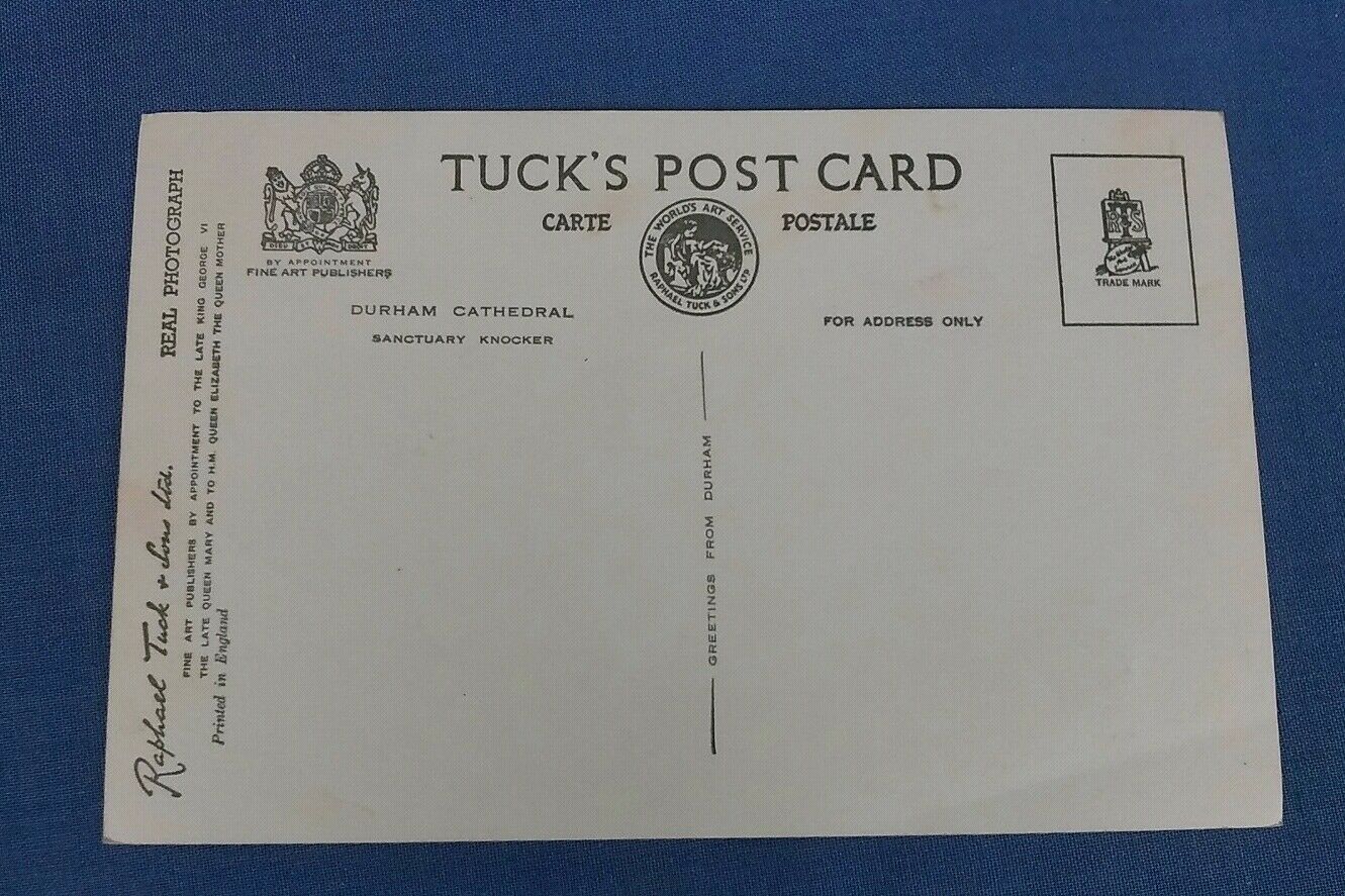 Vintage Tucks Postcard Durham Cathedral Sanctuary Knocker A1C | Europe ...