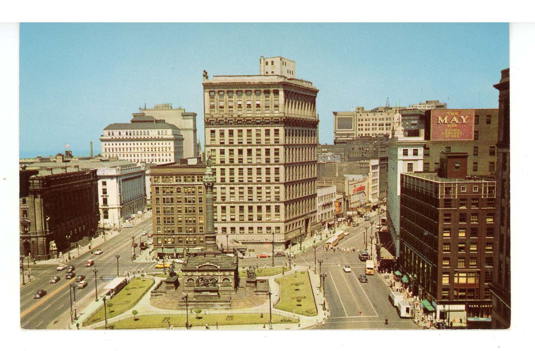 OH - Cleveland. Public Square, Euclid Avenue Street Scene looking East ...