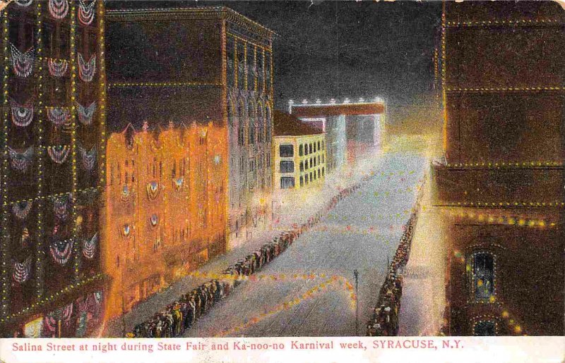 Salina Street Night Lights Display State Fair Syracuse New York 1913 ...