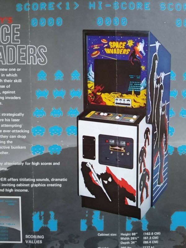 Midway Space Invaders 1978 Original Video Arcade Game Flyer Sci-Fi ...