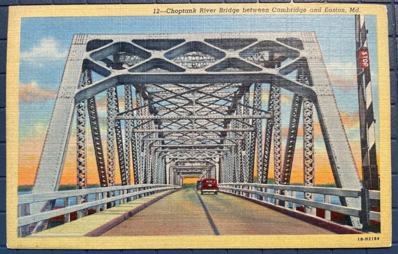 Vintage Postcard 1941 Choptank River Bridge between Cambridge & Easton ...