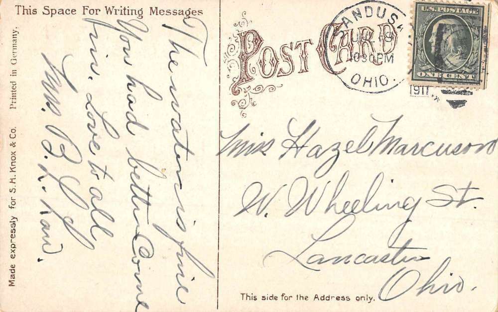 Sandusky Ohio Cedar Point Boat Landing Birdseye View Antique Postcard ...