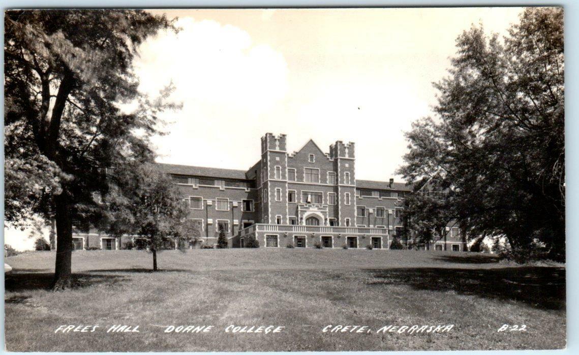RPPC CRETE, Nebraska NE Frees Hall at DOANE COLLEGE 1943 Postcard ...