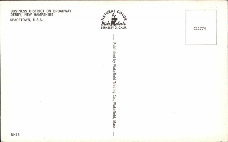 Derry New Hampshire NH Classic 1960s Cars Street Scene Vintage Postcard ...