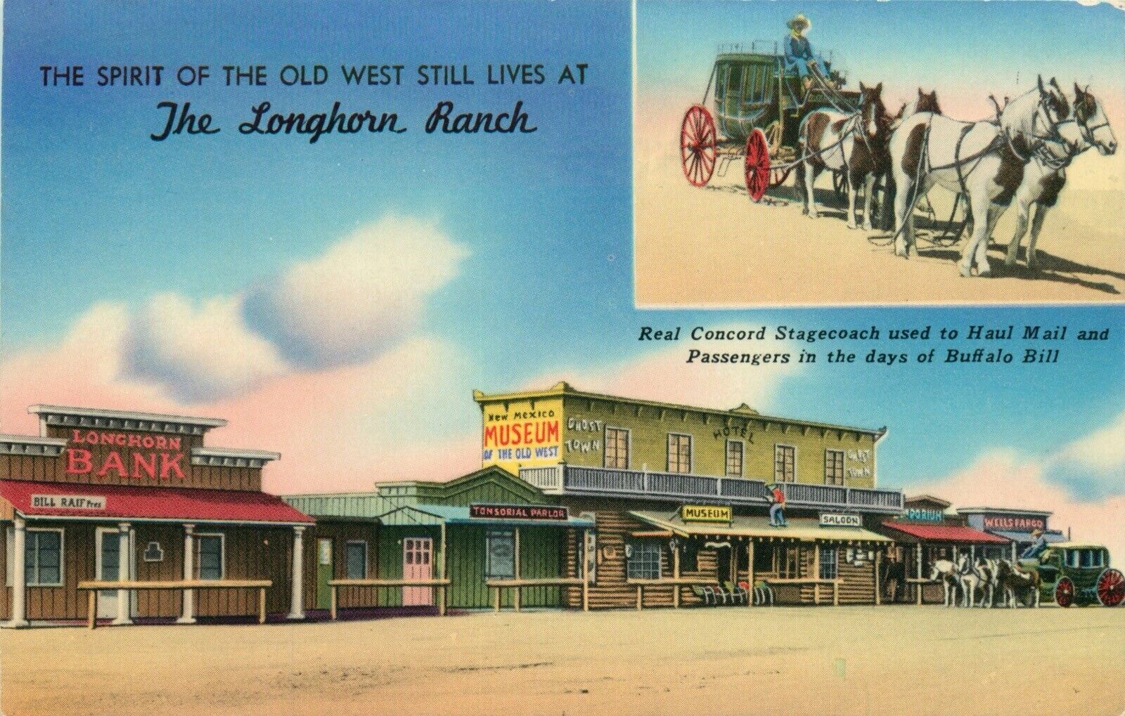 1954 The Longhorn Ranch - New Mexico Museum And Ghost Town Vintage ...