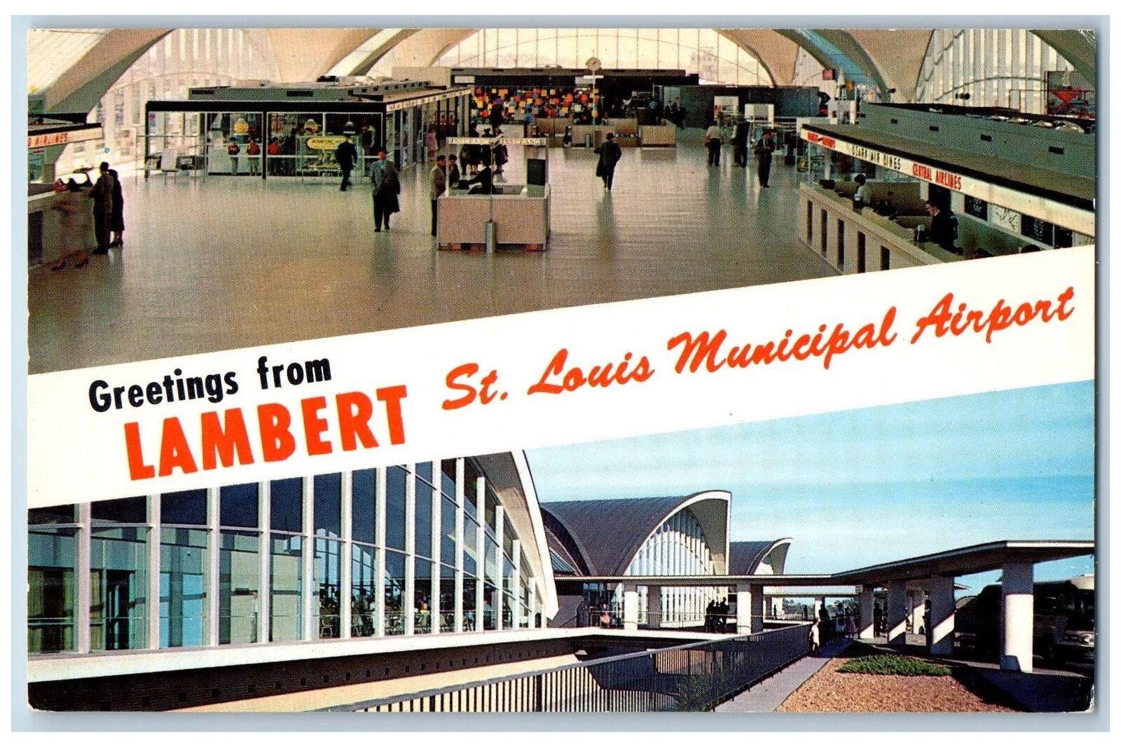 St. Louis Missouri MO Postcard Greetings Lambert Airport Terminal ...