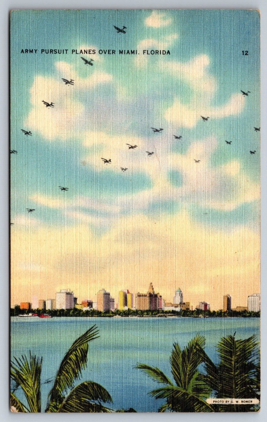 Miami FL Florida Postcard Military Army Pursuit Planes Aviation In ...